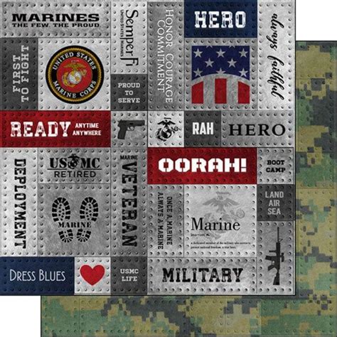 Scrapbook Customs Military Marine Metal Rivets Scrapbook Paper