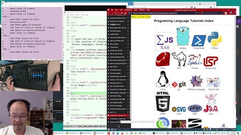 xah talk show 2021 10 12 grep sed in emacs lisp powershell golang
