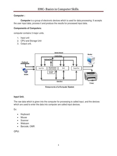basic computer skills pdf computer data storage operating system