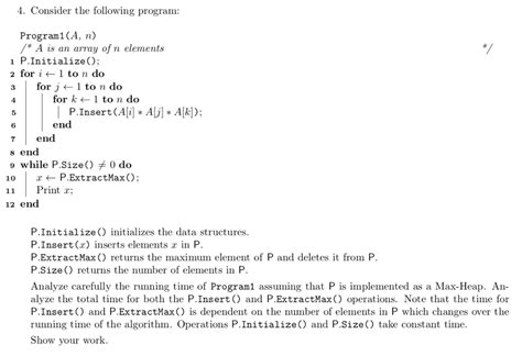 Solved Consider The Following Program Program A N A Is Chegg