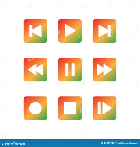 Set Of Music Player Button Icon Stock Vector Illustration Of Play