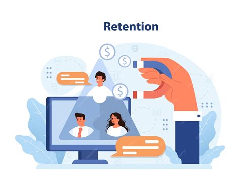 Premium Vector Retention Strategy Concept A Large Hand Magnetically