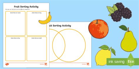 Fruit Sorting Worksheet Worksheets Teacher Made