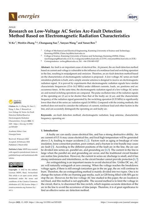 pdf research on low voltage ac series arc fault detection method