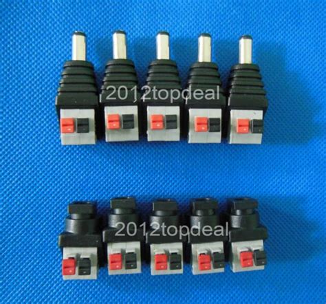 Male Female DC Low Voltage Power Solderless Connectors Quick Push X MM EBay