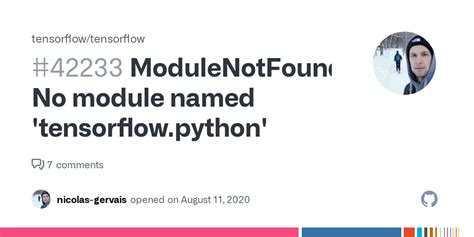 Modulenotfounderror No Module Named Tensorflowpython · Issue 42233 · Tensorflowtensorflow