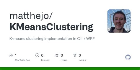Github Matthejo Kmeansclustering K Means Clustering Implementation In C Wpf
