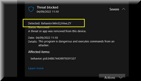 Behavior Win32 Hive ZY Virus Removal