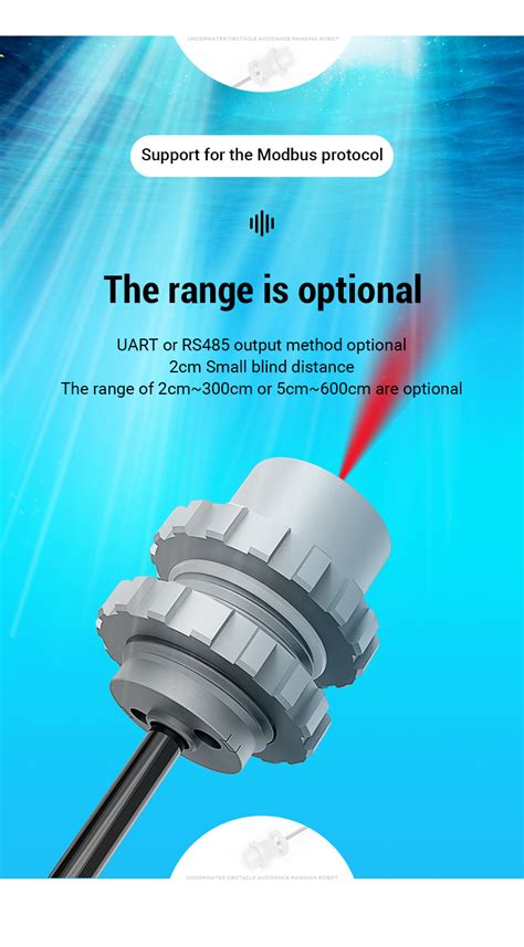 Dyp L04 Rs485 Uart Control Ip68 Small Size Narrow Beam Underwater Swimming Pool Robot Underwater