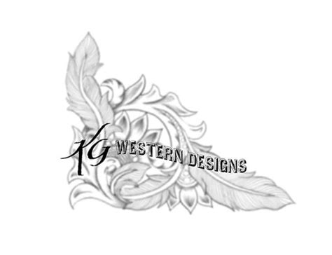 Leather Tooling Pattern Western Feathers Sunflower Scrollwork Corner Frame Design Tracing Design