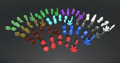 Low Poly Fantasy Minerals Ore 3d Props Unity Asset Store