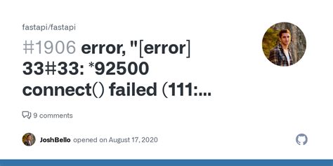 Error Error 3333 92500 Connect Failed 111 Connection Refused