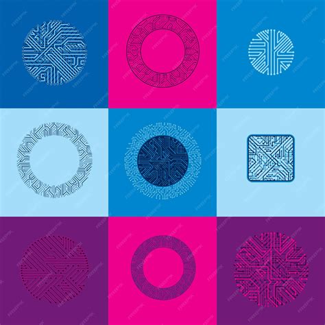 Premium Vector Collection Of Vector Microchip Designs Cpu