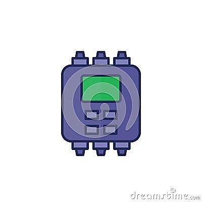 PLC Icon Programmable Logic Controller Outlined Vector Illustration CartoonDealer