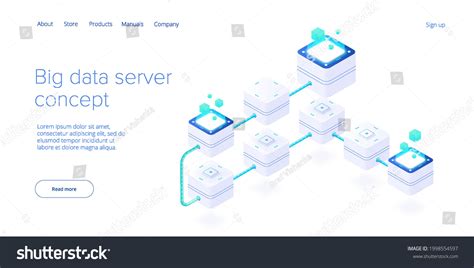 Big Data Technology Isometric Vector Illustration Stock Vector Royalty Free