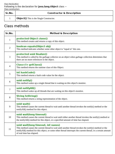 Object Class Pdf