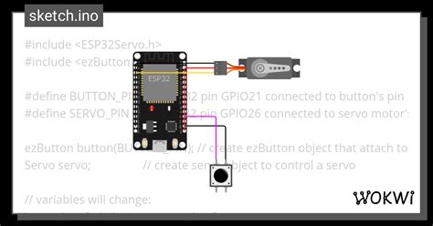 Button Servo Wokwi Esp32 Stm32 Arduino Simulator