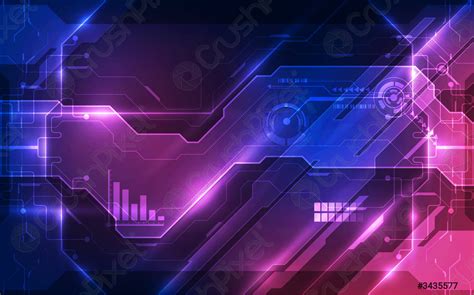Vector Abstract Futuristic Circuit Board Illustration High Digital Technology Blue Stock