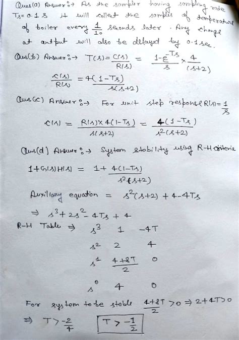 Solved Sketch The Root Locus Of The Sampled Data System