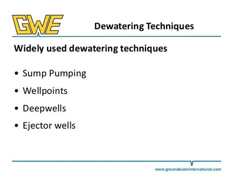 Dewatering Techniques