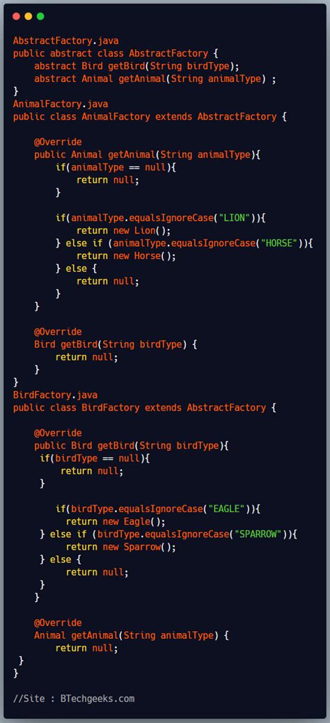 Abstract Factory Design Pattern BTech Geeks