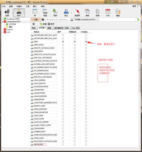 navicat 关于orcale新建表空间，用户和权限分配 navicat oracle给用户分配最高权限 csdn博客