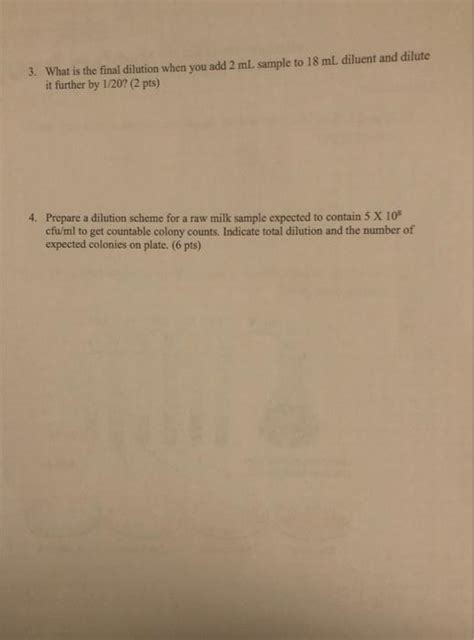 [solved] dilution problem set please help show all work