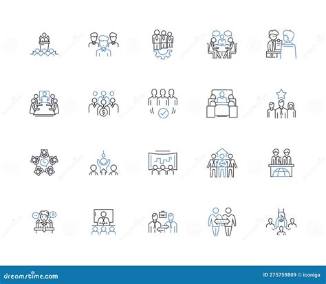 Conclave Line Icons Collection Meeting Council Gathering Assembly Symposium Convention