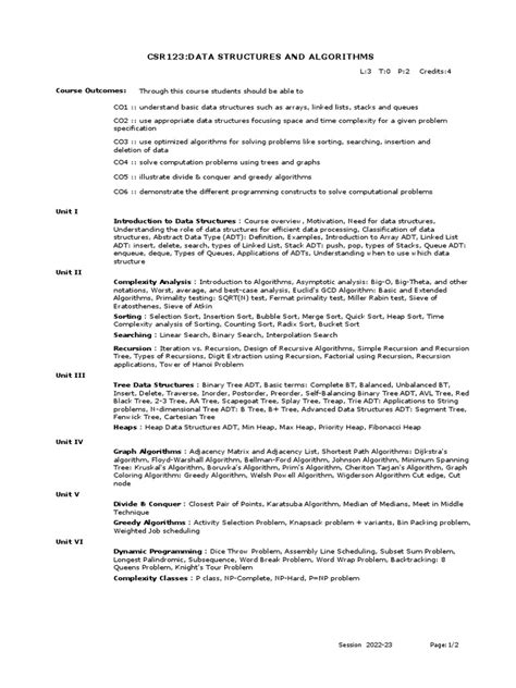 Csr123data Structures And Algorithms Session 2022 23 Page12