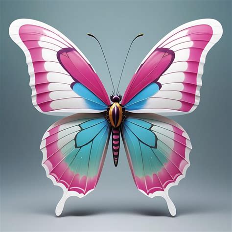 Pink And White Butterfly In Animation Style Premium Ai Generated Image Pink And White Butterfly In Animation Style Premium Ai Generated Image
