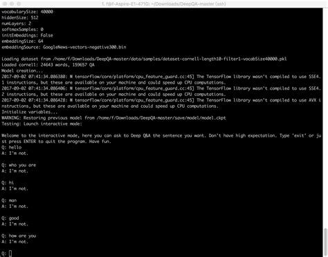 Tensorflow 聊天机器人开源项目评测第一期：deepqa 磐创ai 开放猫官方网站