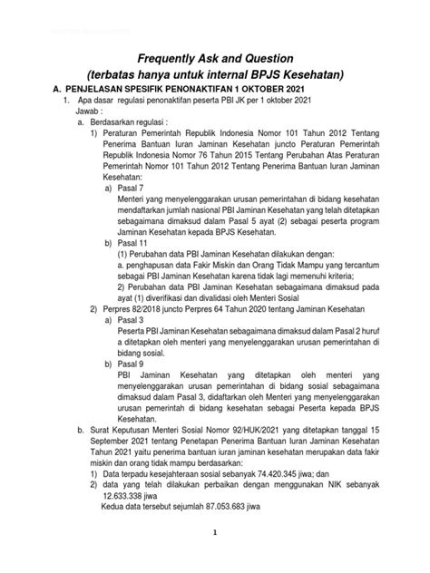 faq penonaktifan peserta pbi jk tahun 2021 pdf