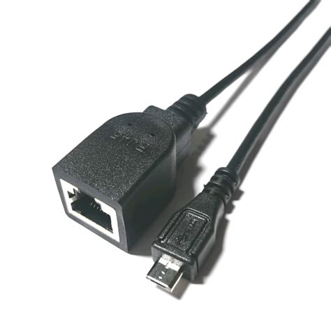 20cm Usb To Rj45 Console Cable Black Pvc Braided Shielding For Camera And Data Charging Transfer