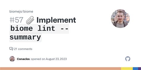 📎 implement `biome lint summary` · issue 57 · biomejs biome · github