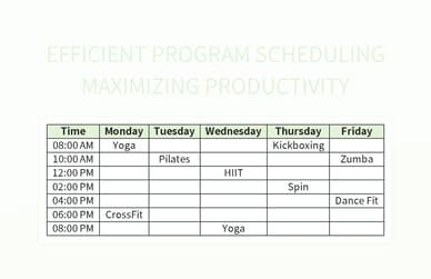 Free Program Schedule Templates For Google Sheets And Microsoft Excel Slidesdocs