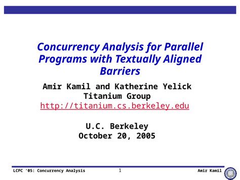ppt concurrency analysis for parallel programs with textually aligned