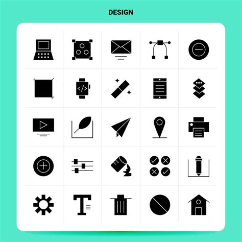 Solid 25 Design Icon Set Vector Glyph Style Design Black Icons Set Web