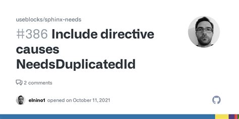 Include Directive Causes Needsduplicatedid · Issue 386 · Useblocks