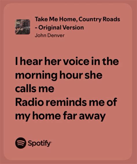 Take Me Home Country Roads By John Denver Take Me Home Home Lyrics