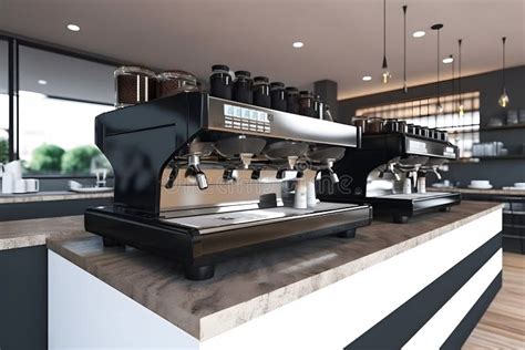 Espresso Machine Making Fresh Coffee Neural Network Ai Generated Stock