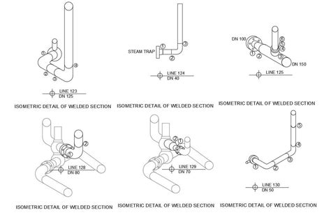 2d Cad Drawing File Has The Isometric View Of Welded Section Download The 2d Autocad Dwg Drawing