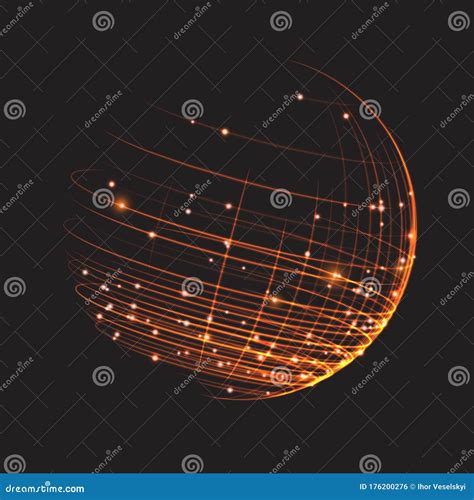 Point And Curve Constructed The Sphere Wireframe Technological Sense Abstract Background
