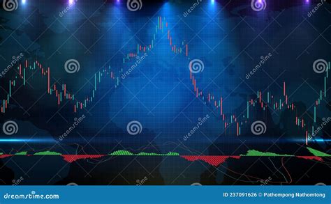 Background Of MACD Indicator Technical Analysis Graph Stock Vector Illustration Of Candlestick