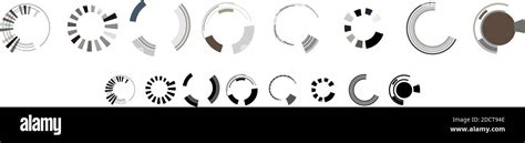 Geometric Circles Gui Ui Hud Segmented Circles Stock Vector