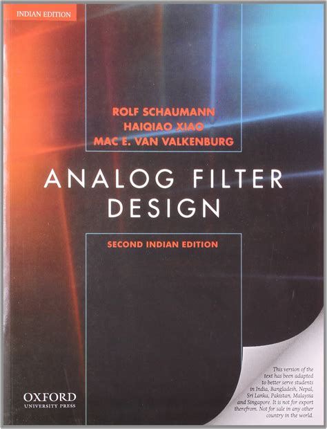 Analog Filter Design Indian 2e