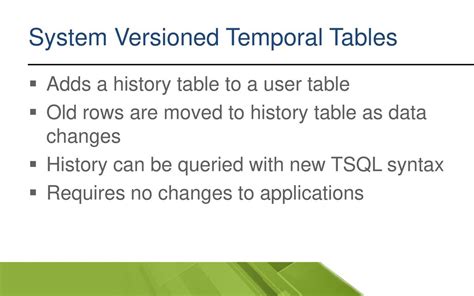 Introduction To Sql 2016 Temporal Tables Ppt Download