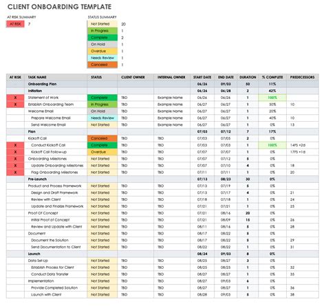 Onboarding Tracker Template Excel