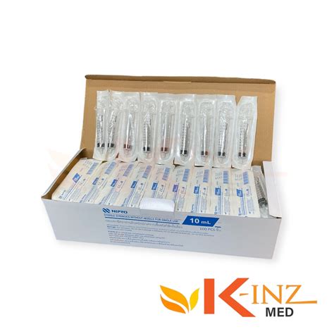 กระบอกฉีดยาพลาสติกนิโปร ไซริงค์พลาสติก Syringe Nipro ขนาด 10 Ml บรรจุ 100 ชิ้น กล่อง ชนิดกล่อง