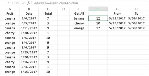 Excel Array With A Sum If Stack Overflow