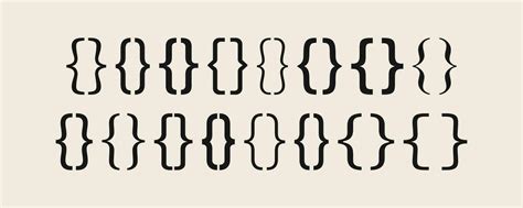 Set Of Black Curly Brackets Related Icons Curly Braces Of Different Shapes Mathematics Or